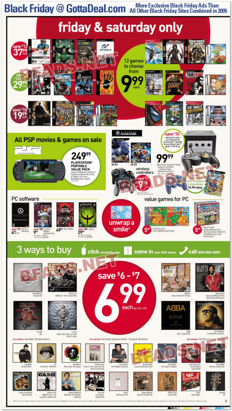 Video game catalog, circular, and newspaper ads from 2005