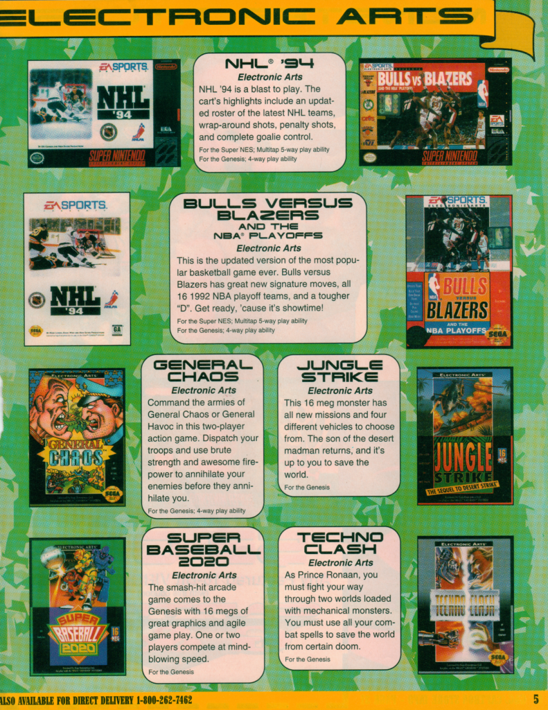 Video game catalog, circular, and newspaper ads from 1993