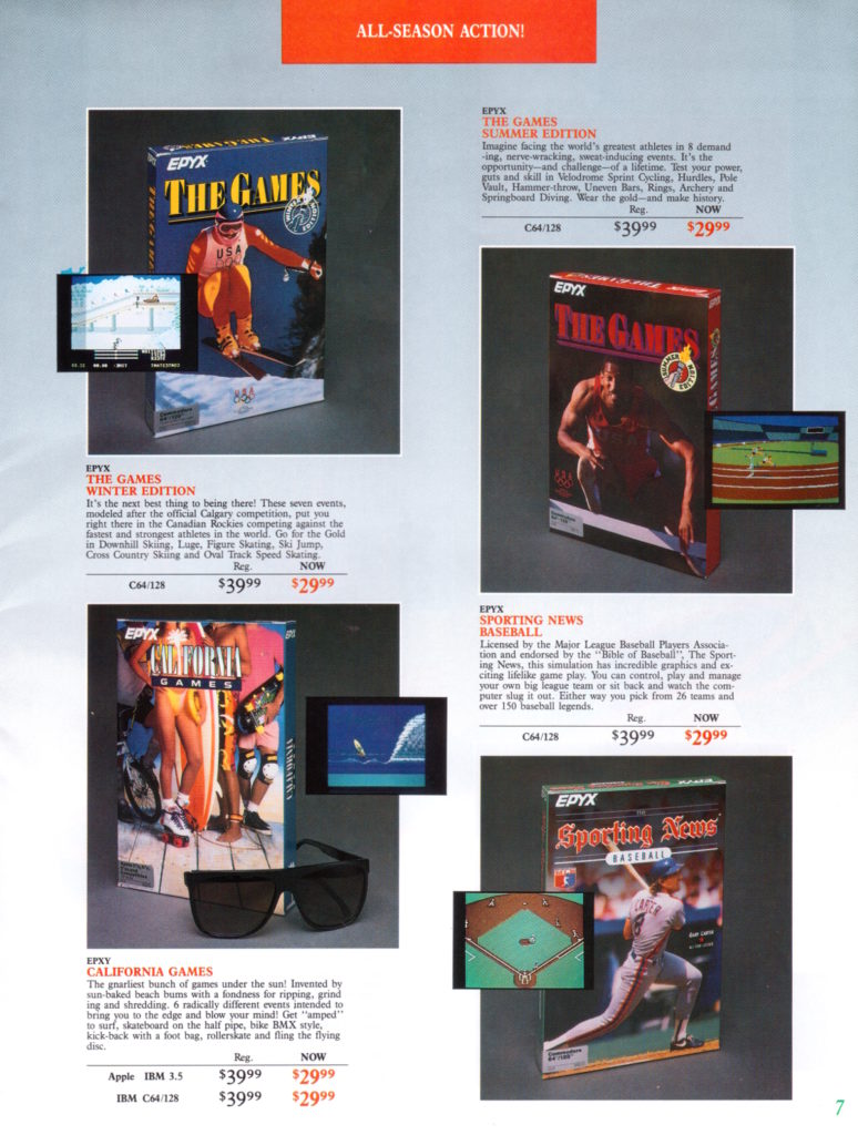Video game catalog, circular, and newspaper ads from 1988