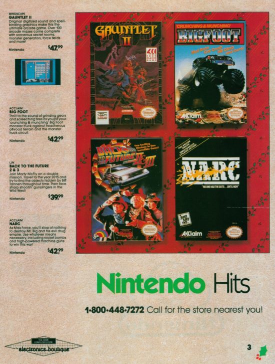Video game catalog, circular, and newspaper ads from 1990