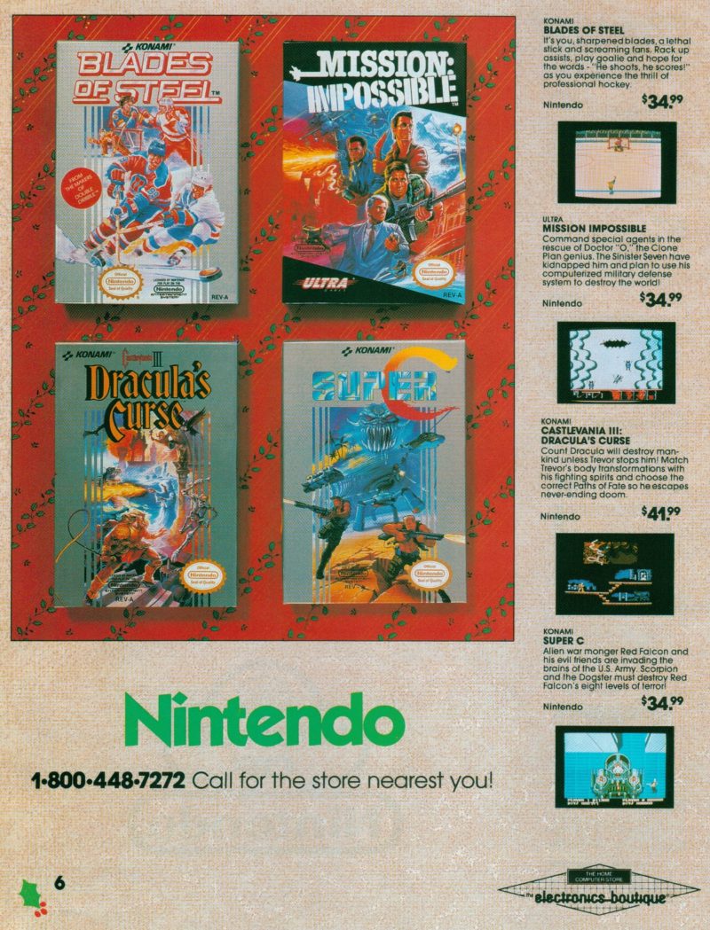 Video game catalog, circular, and newspaper ads from 1990