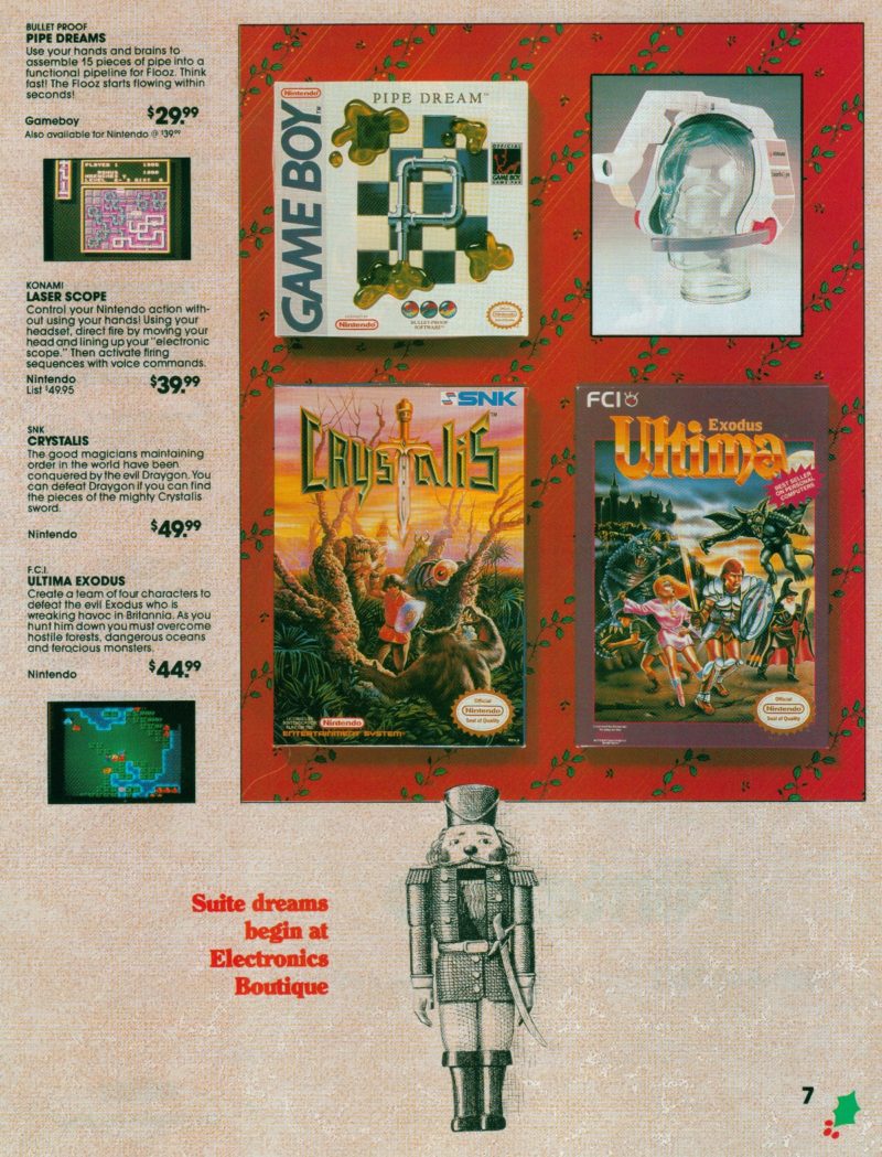 Video game catalog, circular, and newspaper ads from 1990