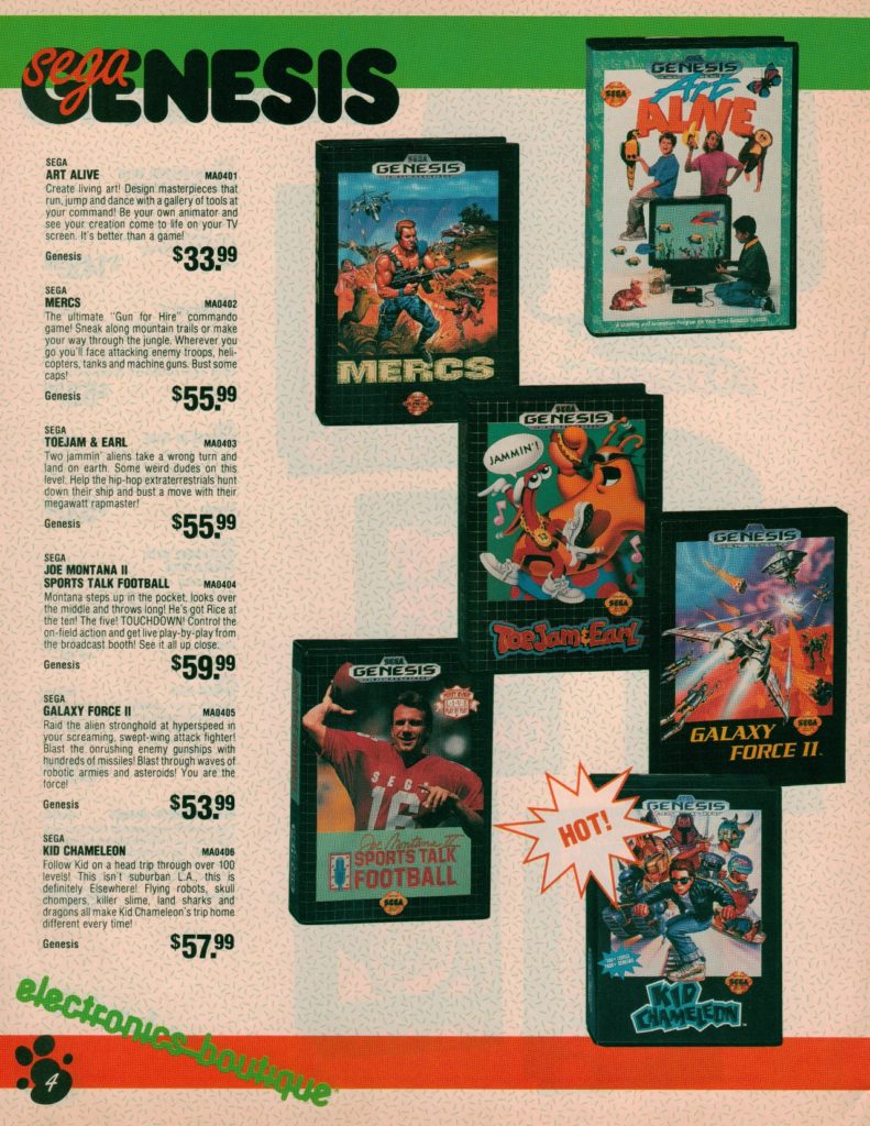 Video game catalog, circular, and newspaper ads from 1992