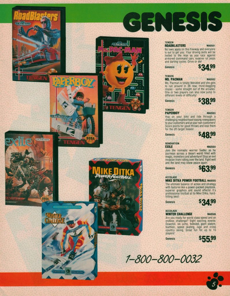 Video game catalog, circular, and newspaper ads from 1992