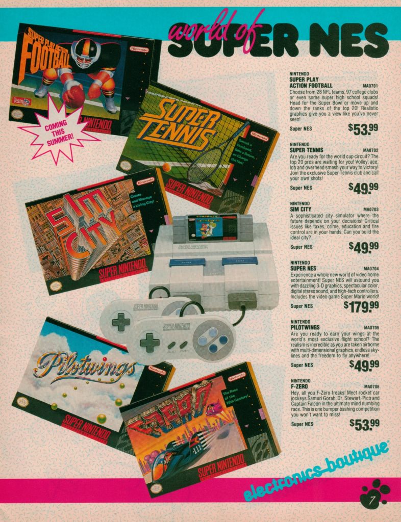Video game catalog, circular, and newspaper ads from 1992