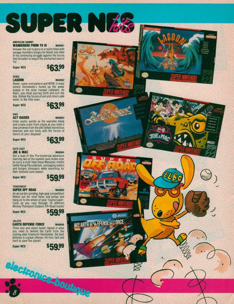 Video game catalog, circular, and newspaper ads from 1992