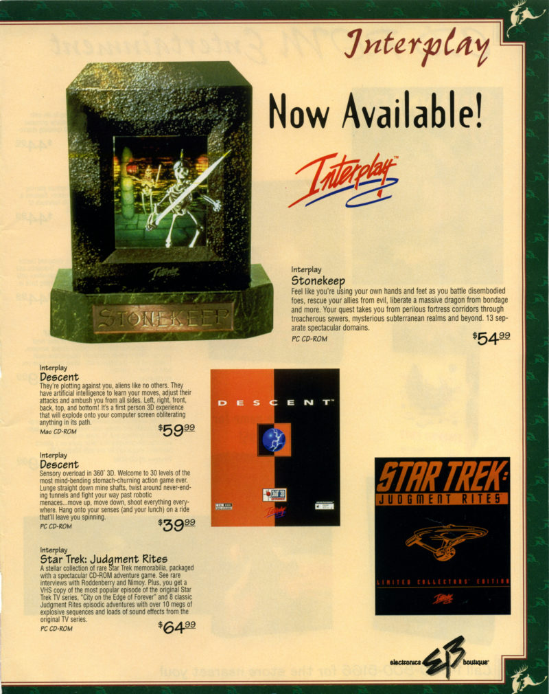Video game catalog, circular, and newspaper ads from 1995