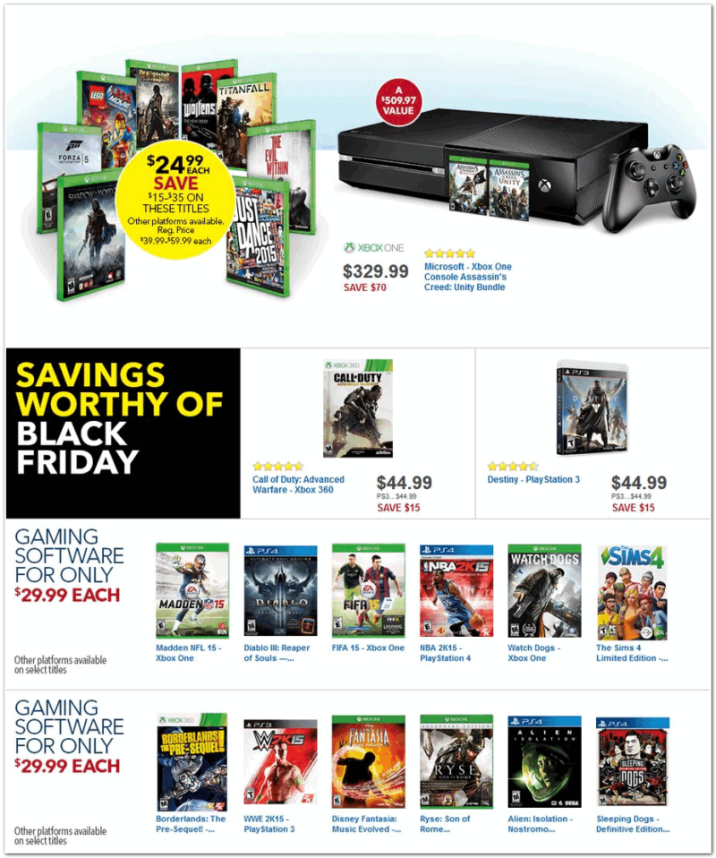 Video game catalog, circular, and newspaper ads from 2014