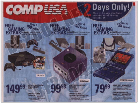 Video game catalog, circular, and newspaper ads from 2004