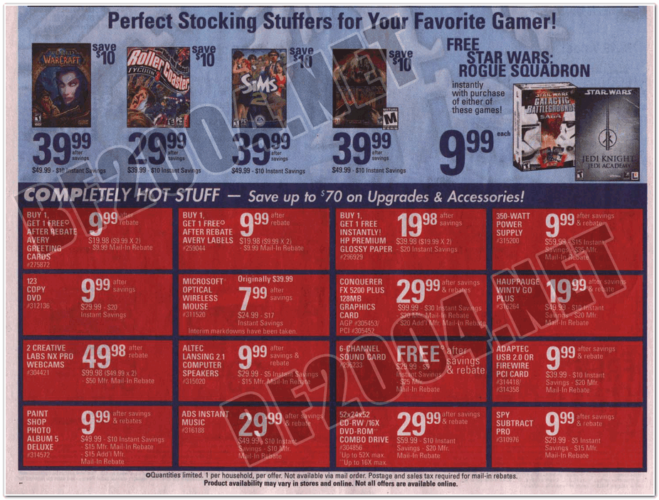 Video game catalog, circular, and newspaper ads from 2004