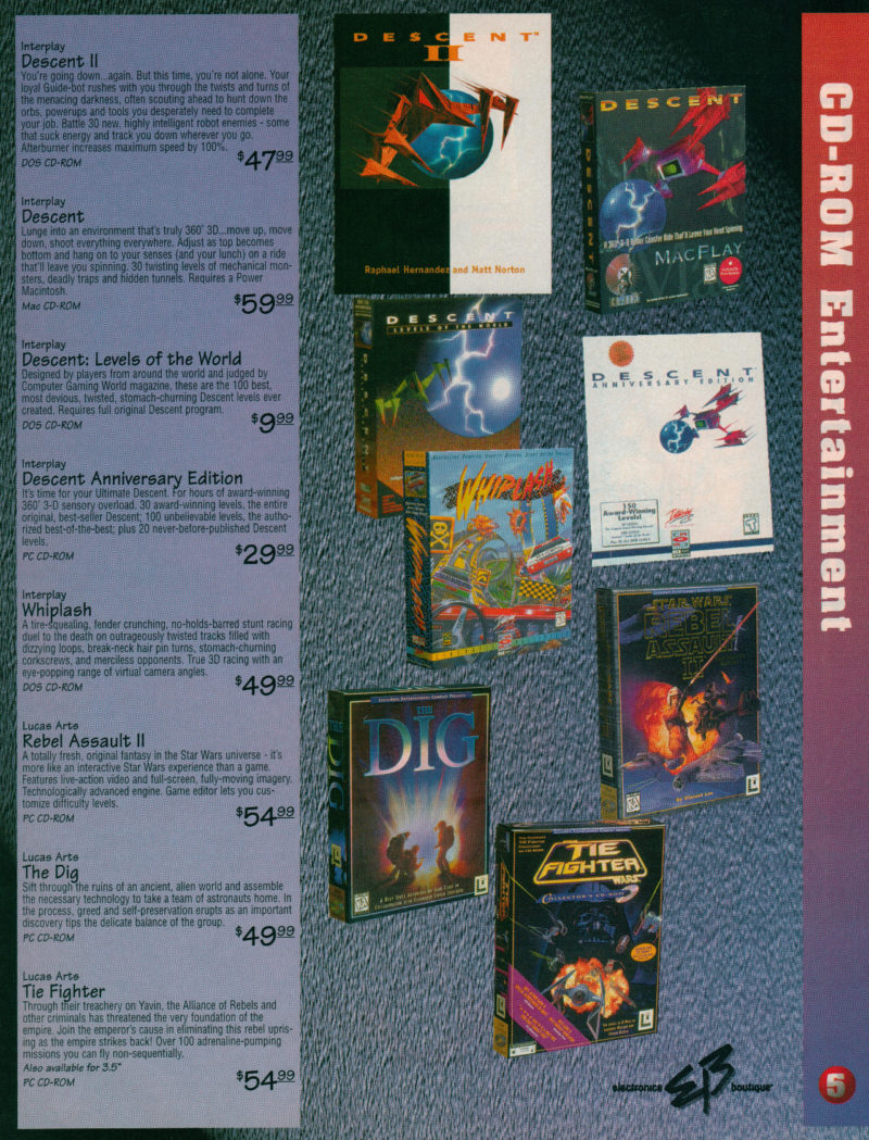 Video game catalog, circular, and newspaper ads from 1996