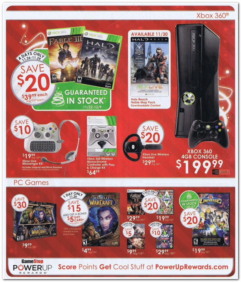 Video game catalog, circular, and newspaper ads from 2010