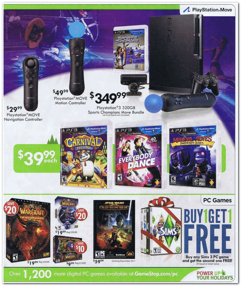 Video game catalog, circular, and newspaper ads from 2011