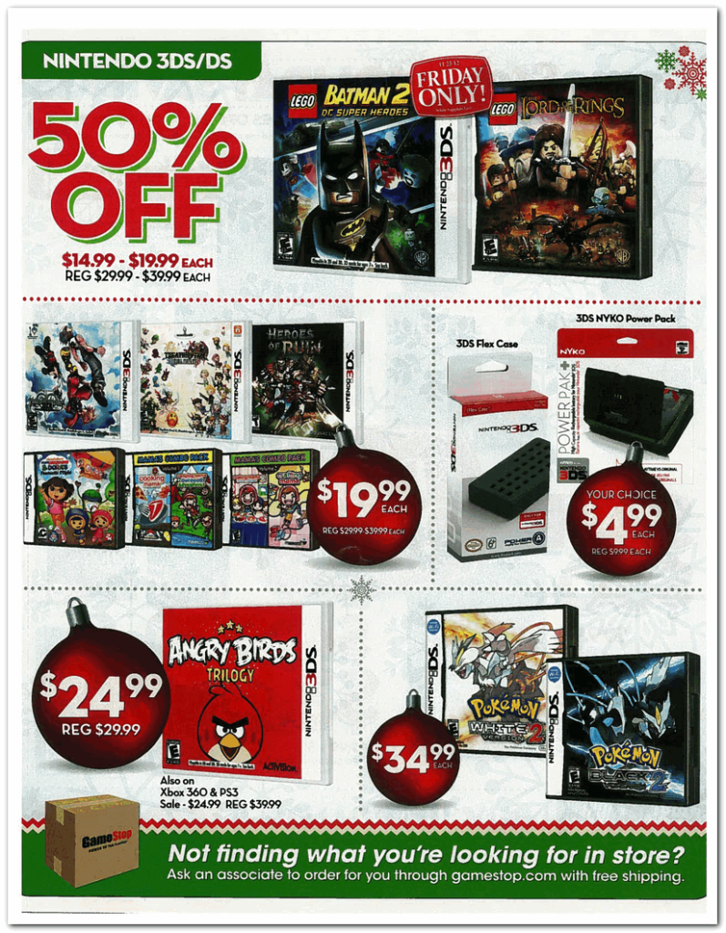 Video game catalog, circular, and newspaper ads from 2012