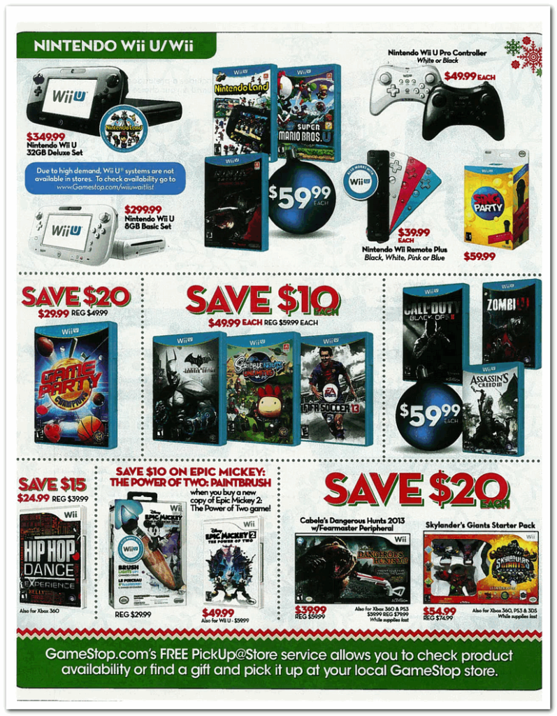 Video game catalog, circular, and newspaper ads from 2012
