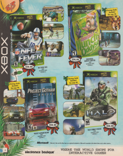 Video game catalog, circular, and newspaper ads from 2001