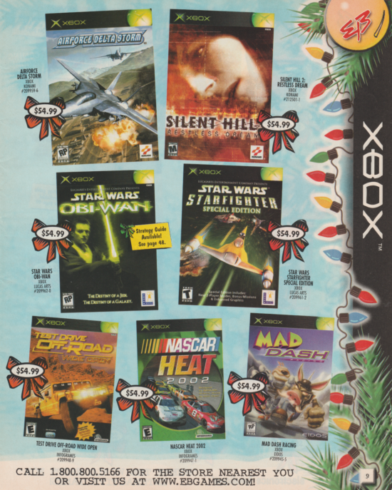 Video game catalog, circular, and newspaper ads from 2001