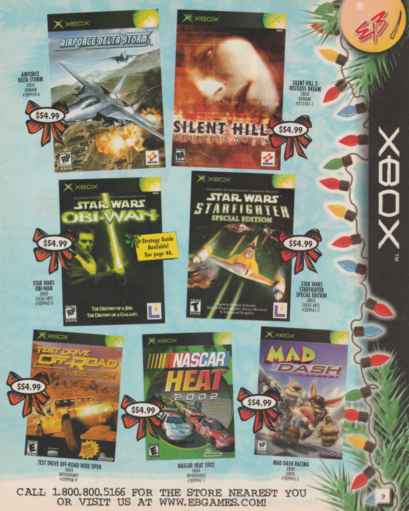Video game catalog, circular, and newspaper ads from 2001