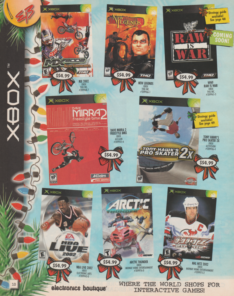 Video game catalog, circular, and newspaper ads from 2001