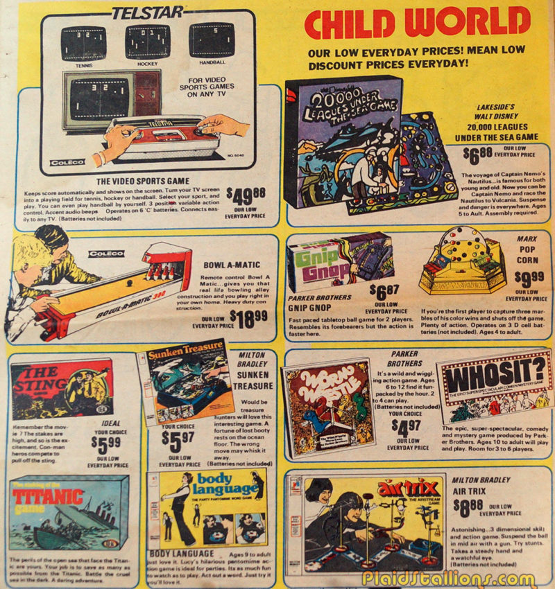 Video game catalog, circular, and newspaper ads from 1976