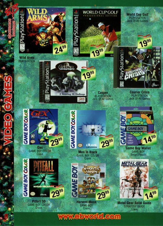Video game catalog, circular, and newspaper ads from 1998