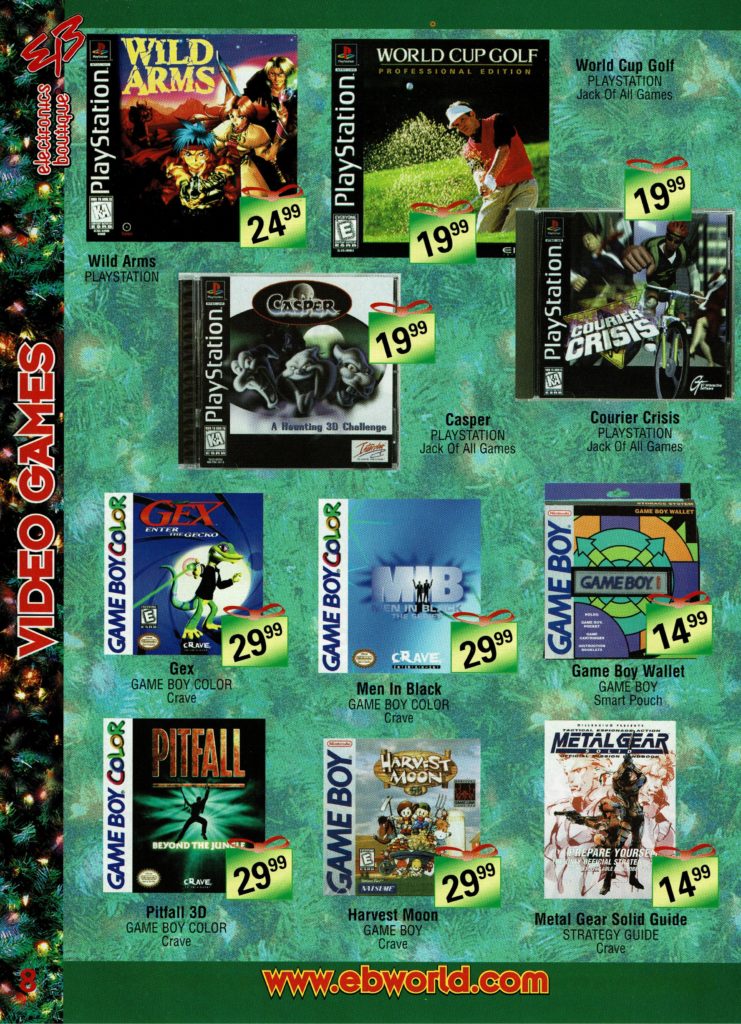 Video game catalog, circular, and newspaper ads from 1998