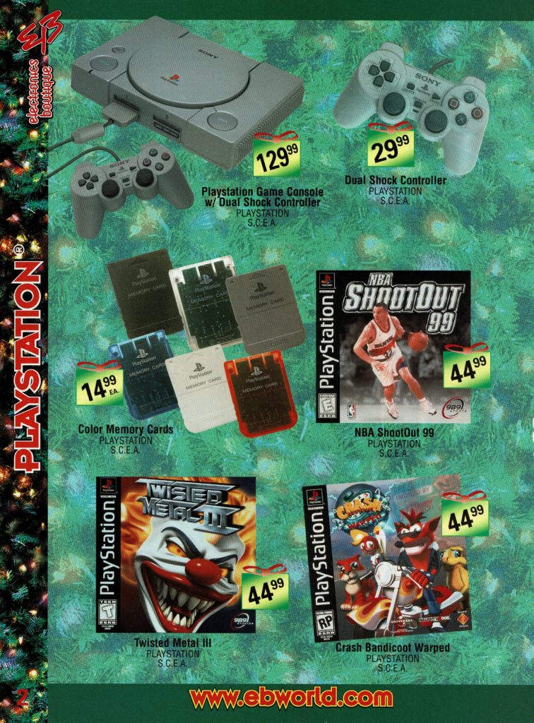 Video game catalog, circular, and newspaper ads from 1998