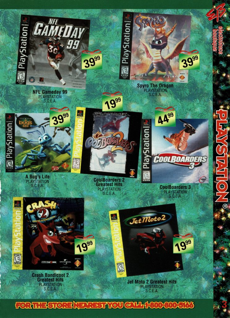 Video game catalog, circular, and newspaper ads from 1998