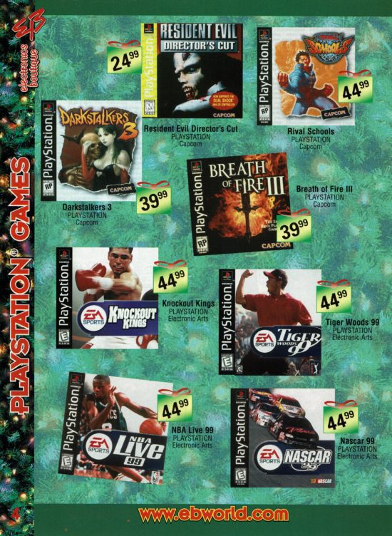 Video game catalog, circular, and newspaper ads from 1998