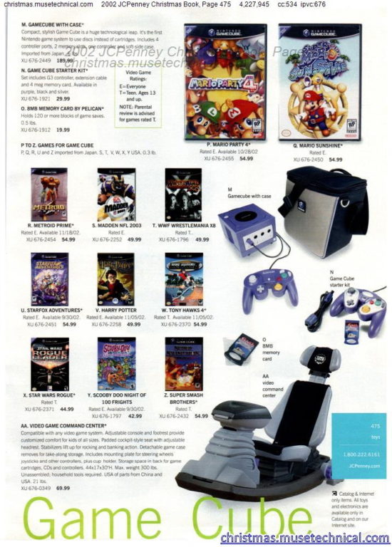 Video game catalog, circular, and newspaper ads from 2002