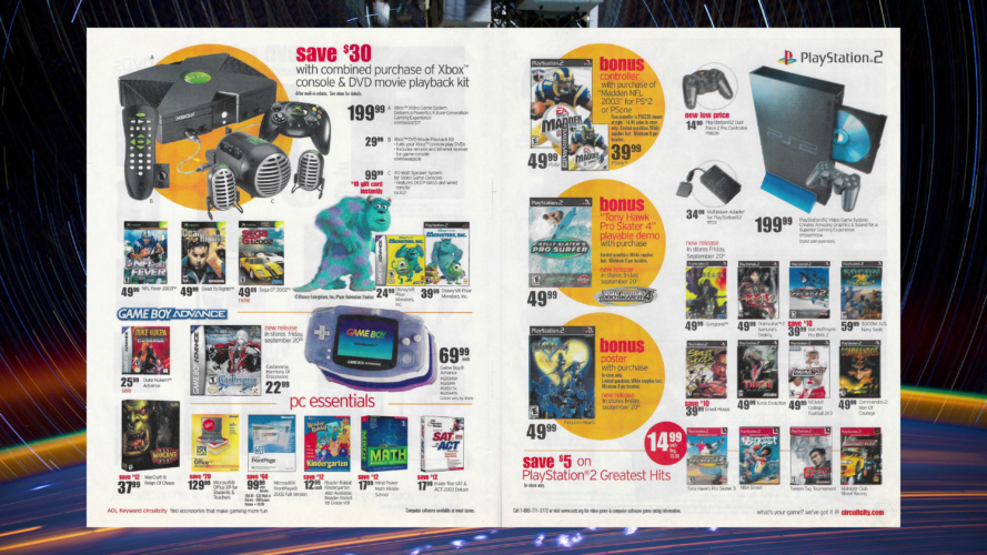 Video game catalog, circular, and newspaper ads from 2002