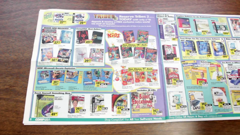 Video game catalog, circular, and newspaper ads from 2000
