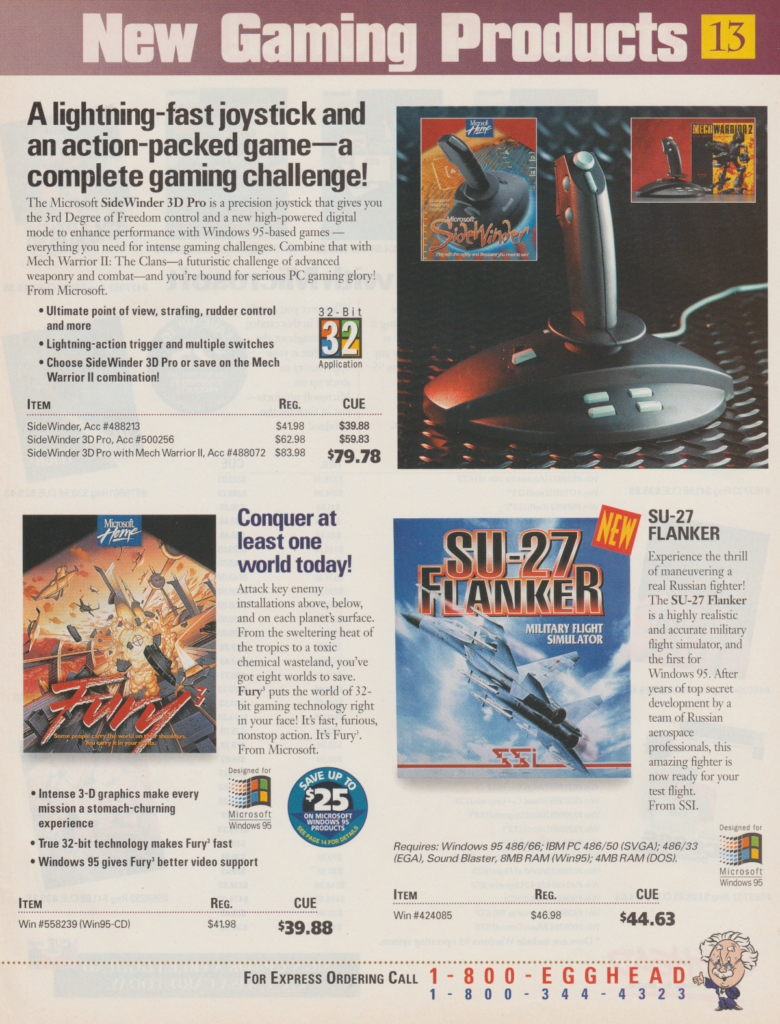 Video game catalog, circular, and newspaper ads from 1995